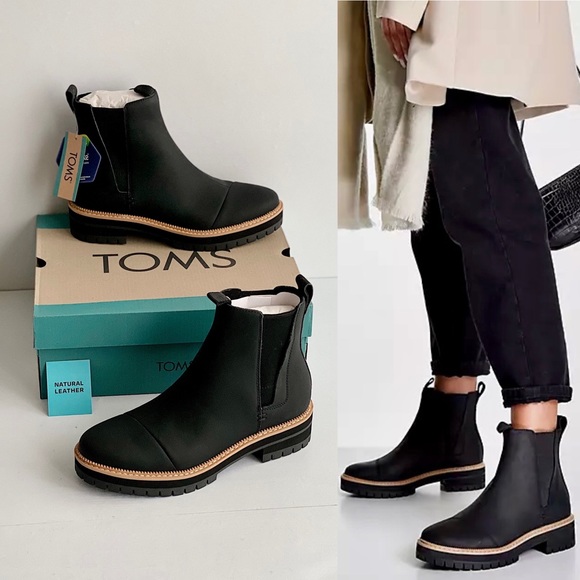 Toms | Shoes | New Toms Dakota Water Resistant Leather Lugged Chelsea ...